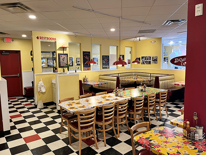The dining area feels like your favorite aunt's kitchen—if your aunt had professional-grade cooking equipment and could feed a small army.