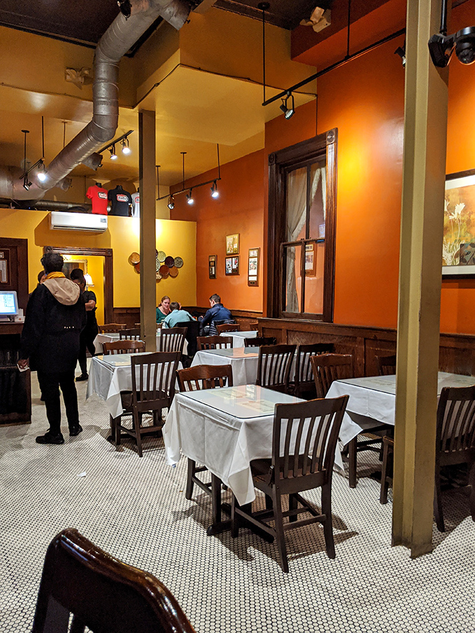 The dining room buzzes with the kind of energy that only comes from a place where good food and good company are the main attractions.