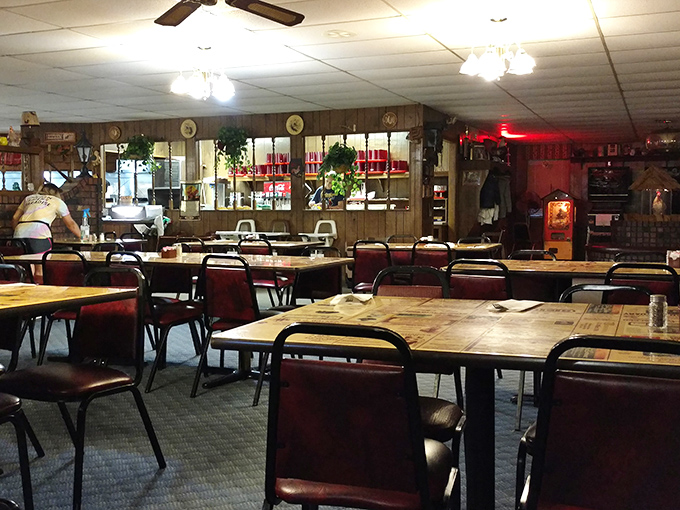 Simple wooden tables and practical chairs have witnessed countless family celebrations, first dates, and regular Tuesday night dinners since 1934.