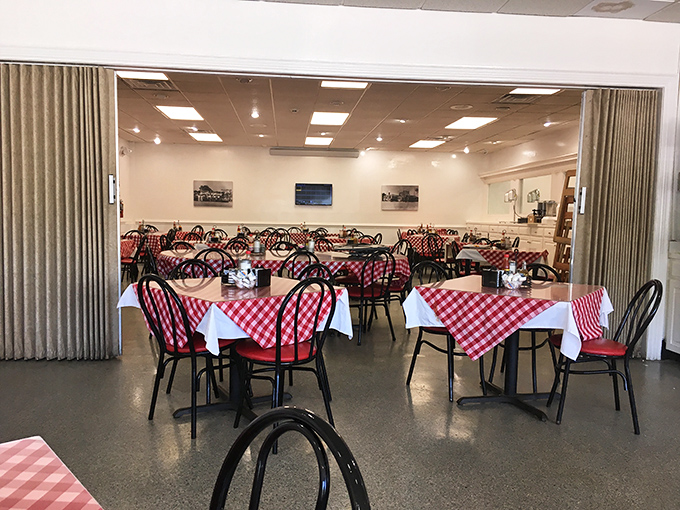 The dining room isn't trying to impress anyone with fancy design&mdash;it's too busy making sure your stomach leaves happier than it arrived.