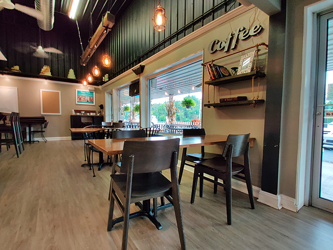 The dining area strikes that perfect balance: comfortable enough to stay, inviting enough to make you plan your next visit.