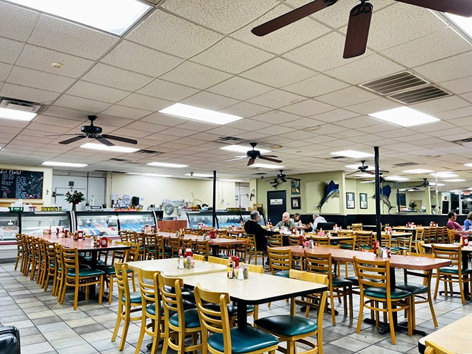 The dining room hasn't changed much since the 1970s, but when the food's this good, who needs Edison bulbs and reclaimed wood?