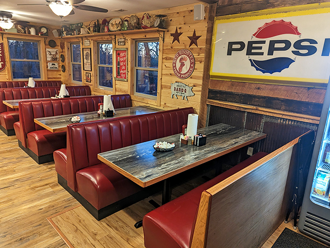 Red vinyl booths and wooden tables create that classic American diner feel&mdash;where strangers become friends over the universal language of maple syrup.