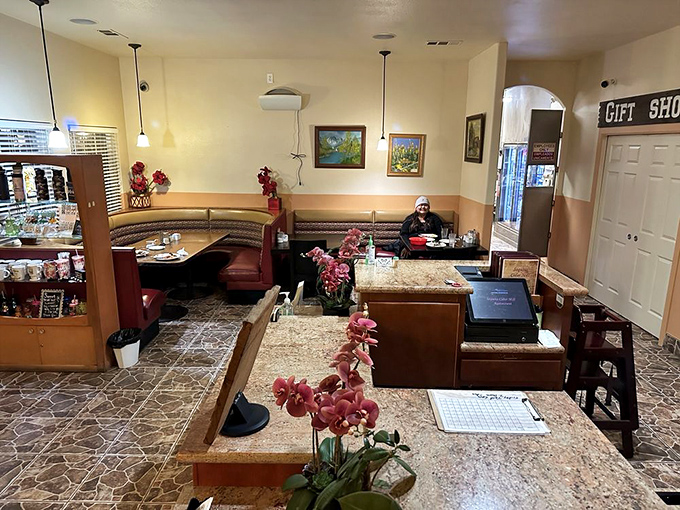 Cozy booths, granite countertops, and orchids on every table &ndash; this isn't just a restaurant, it's Three Rivers' living room.