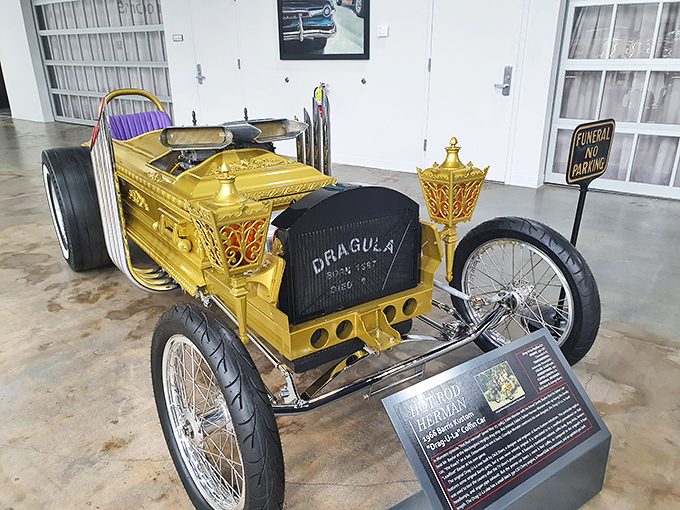 The Drag-U-La coffin car proves that automotive creativity knows no bounds &ndash; it's what happens when Halloween meets hot rod culture.