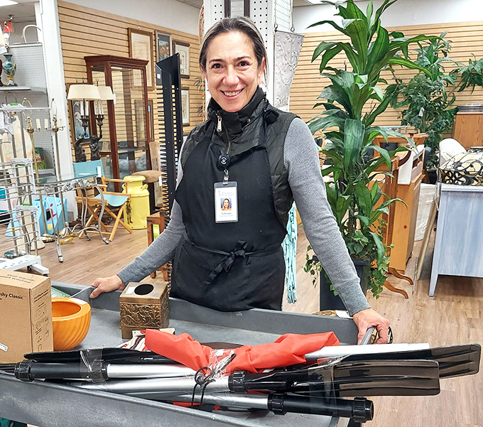 The dedicated staff treats each donation with care, knowing today's umbrella stand might become tomorrow's conversation piece in someone's home.