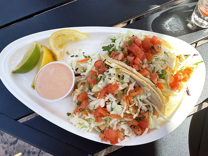 Fish tacos that bring Baja to the Rogue Valley. Fresh cabbage, bright tomatoes, and that sauce&mdash;oh, that sauce!