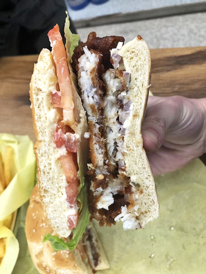 A sandwich that captures Oregon's soul between two slices of bread. The fish practically jumped from ocean to plate.