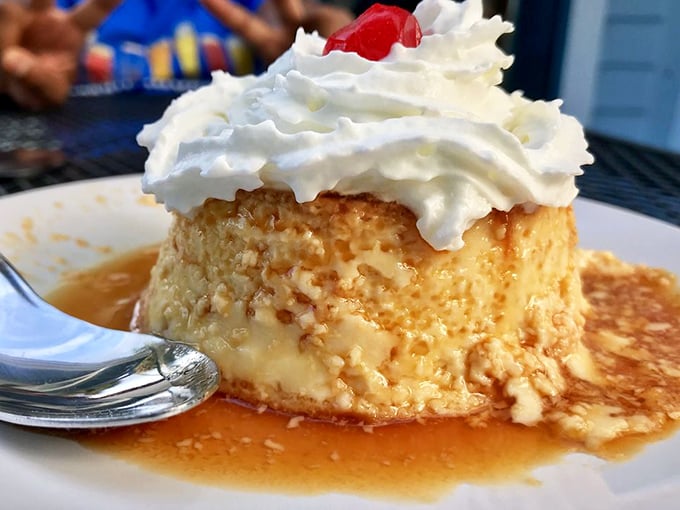 Flan so perfect it should be in the dessert hall of fame. That caramel sauce is basically liquid gold with better interest rates.