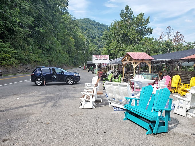 These colorful Adirondack chairs aren't just furniture&mdash;they're an invitation to slow down and appreciate mountain living at its most authentic.