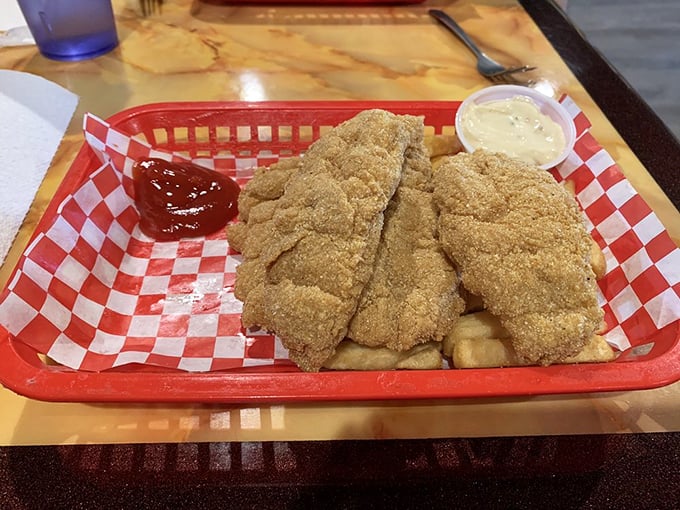 These golden-brown catfish fillets have achieved that perfect crispy-outside, flaky-inside balance that makes fried fish worth the calories.