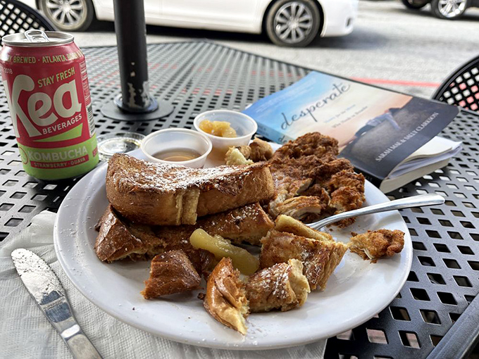 French toast and fried chicken: the breakfast equivalent of finding out your favorite band is playing in your backyard.