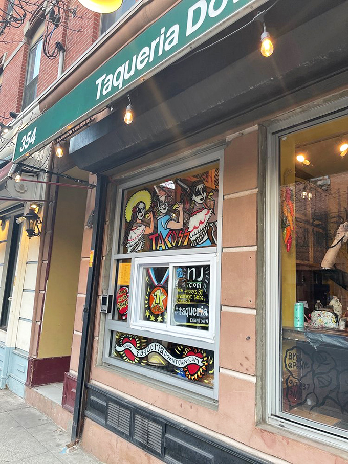 The colorful window art tells you this isn't a place taking itself too seriously. It's like the restaurant equivalent of that friend who's always the life of the party.