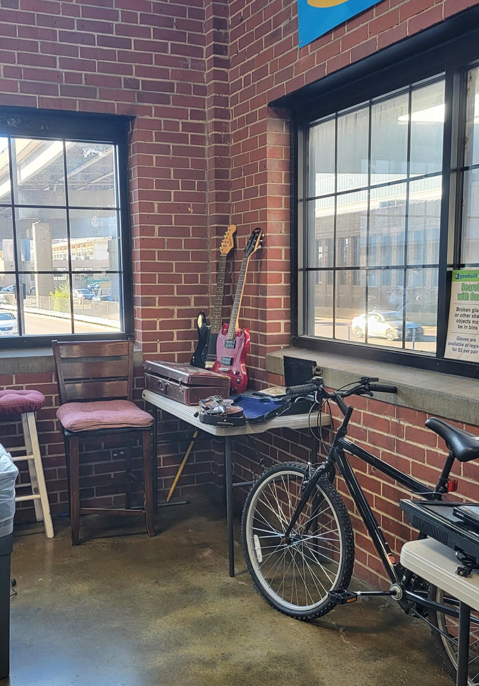 Musical instruments often appear like magical apparitions. That pink guitar could be your first step toward retirement rock stardom.