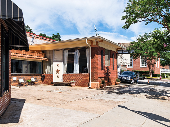 Beauty with a side of local history. Harmony Grove Salon's charming exterior hints at the personal connections formed inside this community fixture.