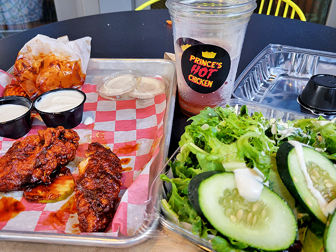 Smart ordering 101: Balance that fiery chicken with a fresh salad. It's like bringing a responsible friend to Vegas &ndash; someone's gotta keep things in check.