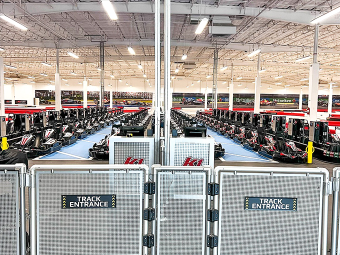 The magnificent fleet awaits their next drivers. Like choosing a dance partner, each kart promises the same performance but a unique experience.