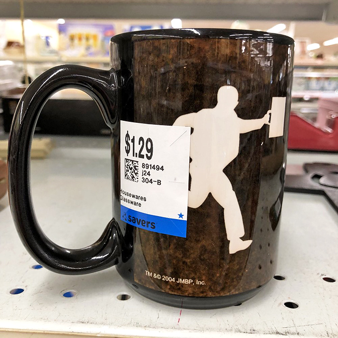 For just $1.29, this mysterious silhouette mug offers both morning caffeine and daily contemplation&mdash;philosophical drinking at its most affordable.