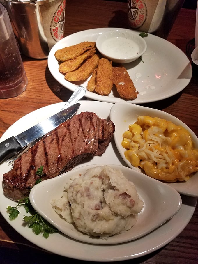 This New York Strip tells a more compelling story than most Broadway shows, with mashed potatoes playing the perfect supporting role.