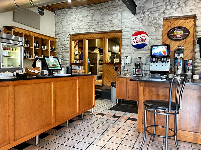 The counter where pizza dreams become reality&mdash;casual ordering leads to serious eating at this beloved Black Mountain institution.