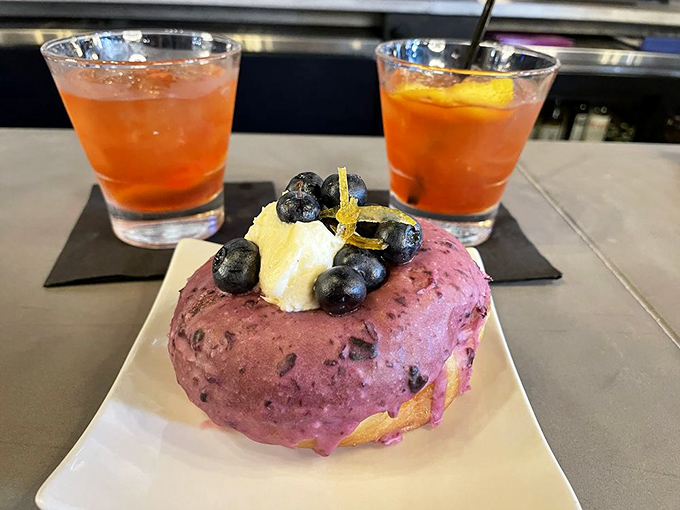 Sometimes a simple brunch cocktail becomes your most loyal companion &ndash; especially when paired with that blueberry donut beauty.