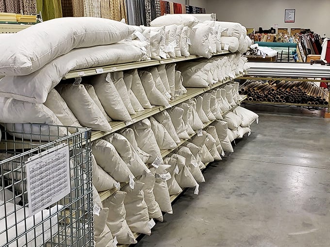 The pillow filler section &ndash; where cushion dreams are born. More stuffing options than you ever knew existed in this plush paradise.
