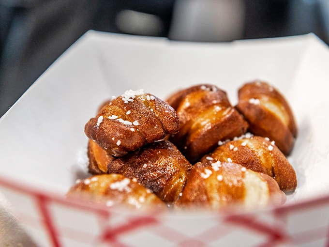 These pretzel bites, glistening with salt and ready for dipping, prove that sometimes the best things come in small, carb-loaded packages.