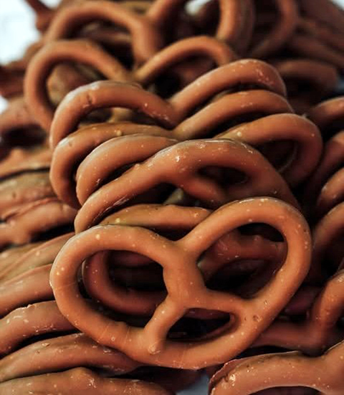 Chocolate-dipped pretzels&mdash;the perfect marriage of sweet and salty that makes sharing virtually impossible. Not that you'd want to anyway.