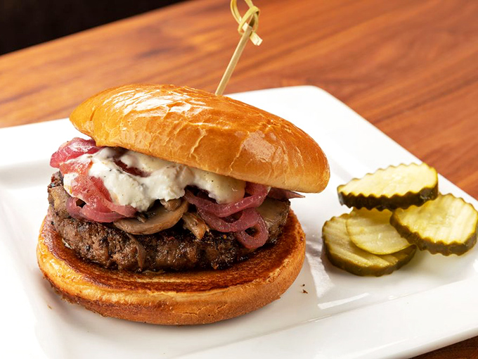 The Proven&ccedil;al Burger brings a touch of Southern France to the Midwest. That goat cheese and those mushrooms are having a delicious conversation.