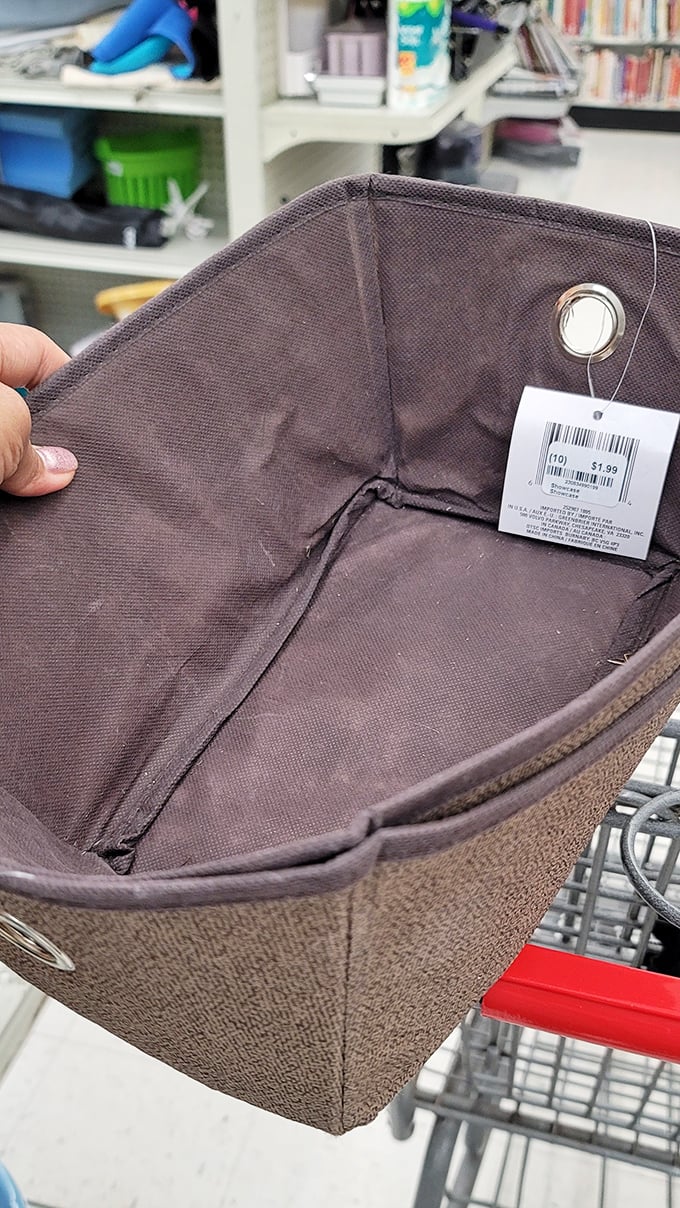 Storage solutions with personality! This textured basket offers organization with style, proving secondhand doesn't mean second-rate.