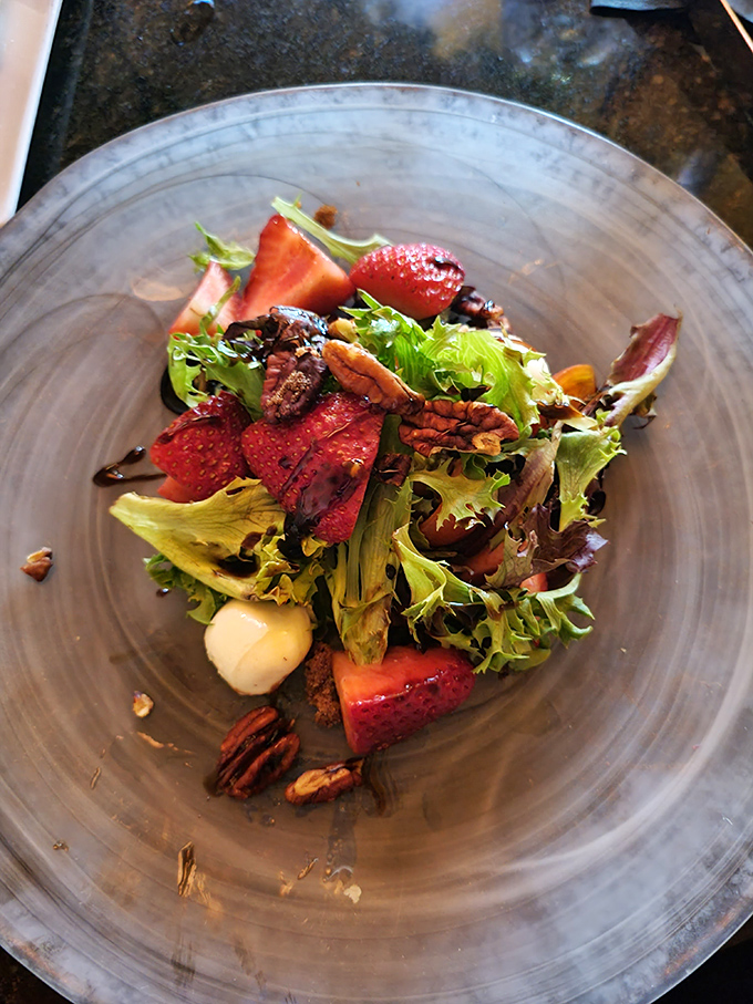 A salad that doesn't apologize for being healthy&mdash;it's too busy showing off those strawberries and pecans like jewelry at a gala.