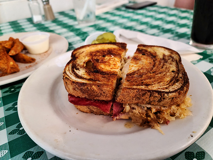 A sandwich with the perfect toast marks &ndash; the kind that makes you wonder if the grill has been seasoning itself since the Eisenhower administration.