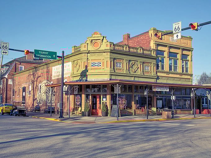Sara's Harmony Way occupies the most colorful corner in town. This historic building has seen more transformations than a Hollywood actor's career, and wears them all beautifully.