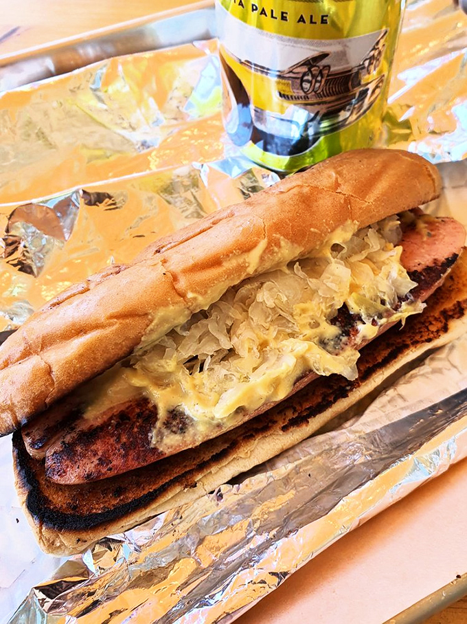 The perfect marriage of sausage and sauerkraut alongside crisp beer. Some relationships are just meant to be.