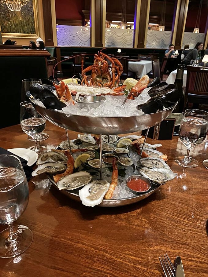 This seafood tower isn't just a meal&mdash;it's an architectural marvel that makes the Eiffel Tower jealous. Ocean treasures on magnificent display.