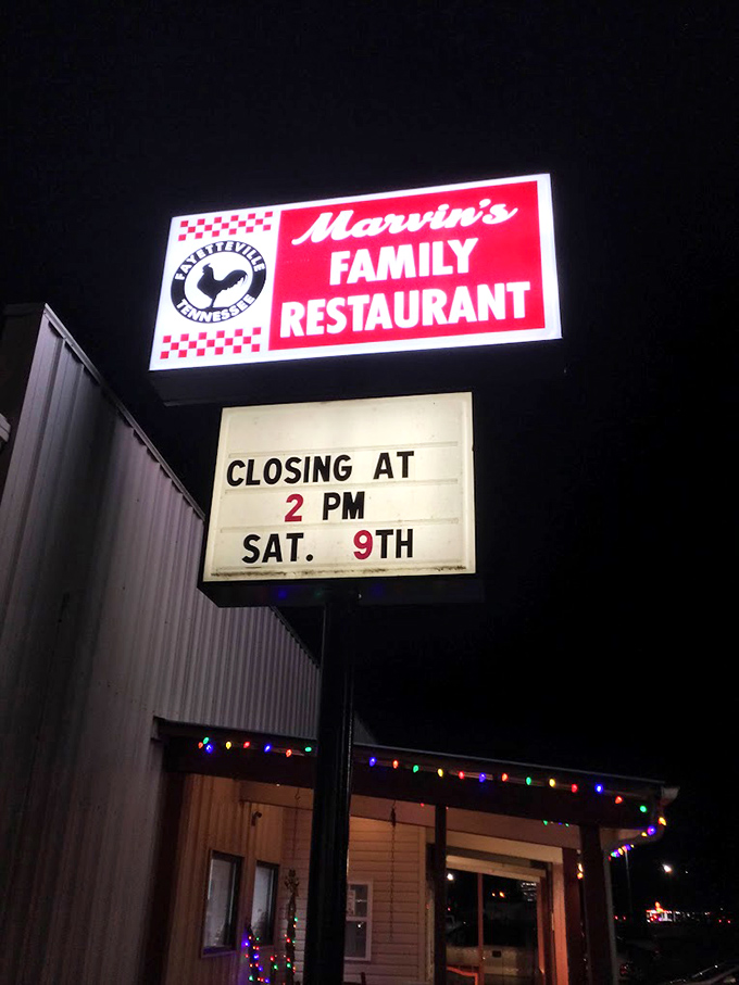 The illuminated sign glows like a lighthouse for the hungry. When you see "closing at 2pm," you know to arrive with plenty of time.