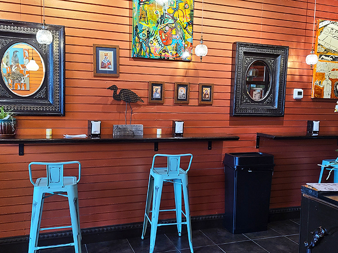 An interior that says "I care about aesthetics" while also saying "but I care about tacos infinitely more." The perfect backdrop for food euphoria.