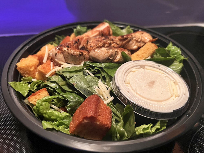 Even salads get the Southern treatment here. That cornbread crouton is the culinary equivalent of a surprise guest star.