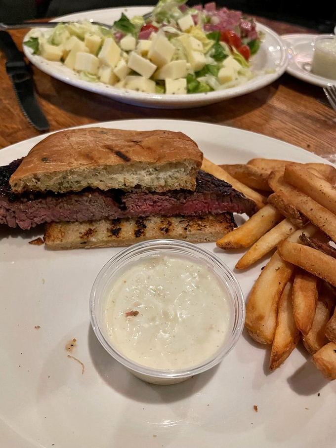 The steak sandwich &ndash; where focaccia meets beef in a relationship so perfect it should have its own romantic comedy.
