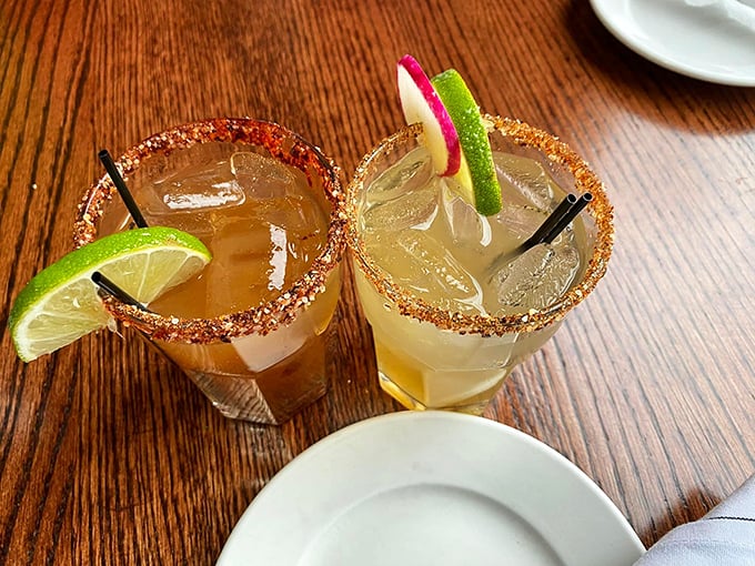 These tamarind margaritas aren't just drinks&mdash;they're liquid sunshine with attitude, rimmed with chile salt that makes your lips do a happy dance.