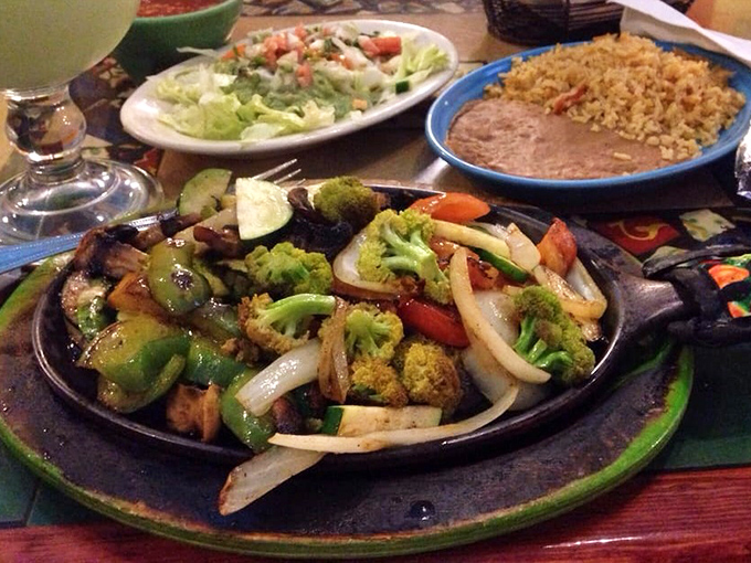 Sizzling vegetables performing their greatest hits tour on a hot skillet. Even confirmed carnivores might switch teams for this act.