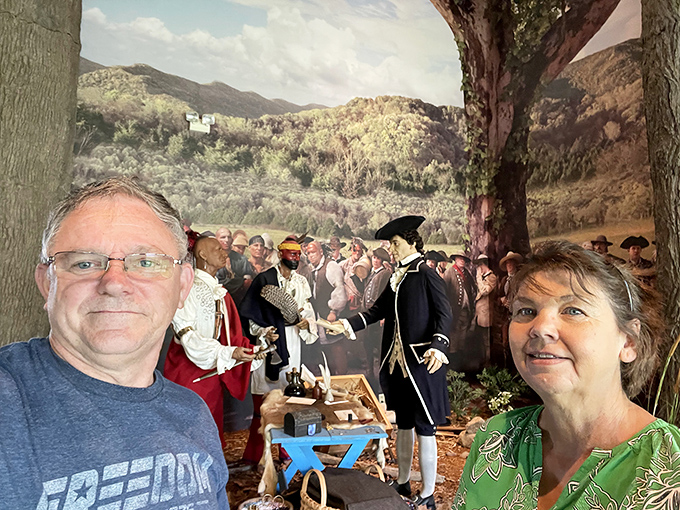 Visitors pose with historical figures in the museum&mdash;the 18th-century version of a celebrity selfie, minus the Instagram filters.