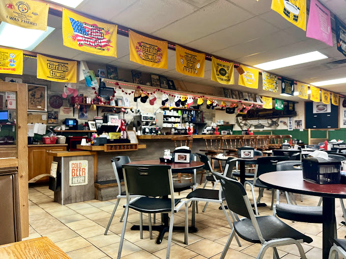 More Steelers flags than you'd expect in Florida. This isn't just a diner&mdash;it's a little piece of Pennsylvania that escaped winter.