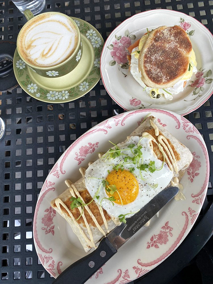 Breakfast multitasking at its finest&mdash;a burrito for your hunger and a salmon sandwich for your sophistication.
