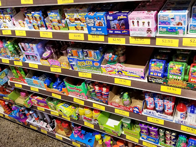 Childhood nostalgia arranged by shelf and price point&mdash;proof that some of life's greatest pleasures still cost less than your morning latte.