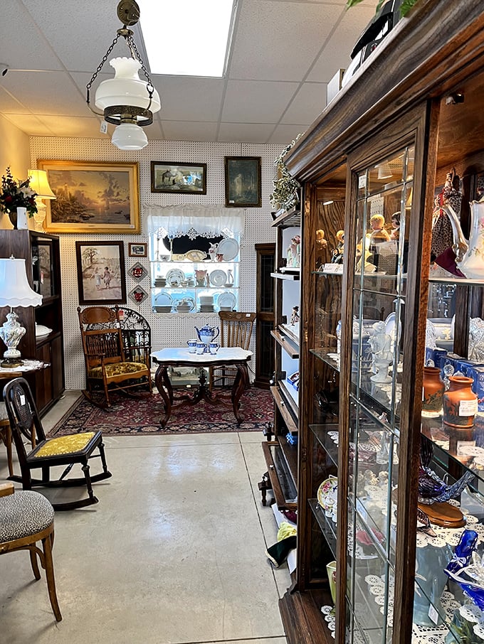 Antique tools hang like prehistoric artifacts, their wooden handles and iron heads telling stories of craftsmanship that predates "batteries not included."