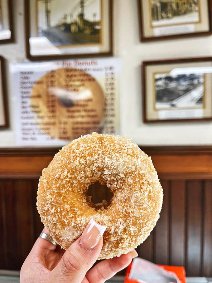 The coconut crumble donut&mdash;where tropical paradise meets comfort food in a ring of golden-fried perfection.