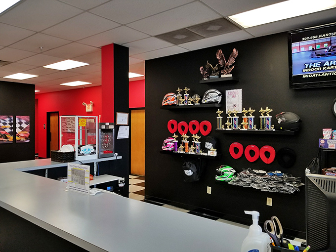 The front counter &ndash; command central for transforming mild-mannered Delaware citizens into temporary racing celebrities with questionable cornering techniques.
