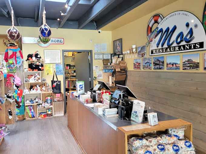 Where seafood dreams begin&mdash;Mo's counter offers a glimpse into coastal retail therapy alongside their legendary ocean-to-table cuisine.