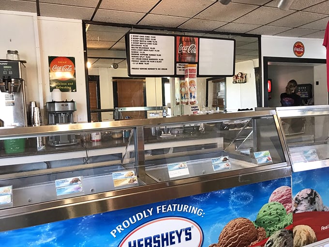 Behind this counter, milkshake magic happens&mdash;where Hershey's ice cream transforms into thick, creamy concoctions that require serious straw strength.